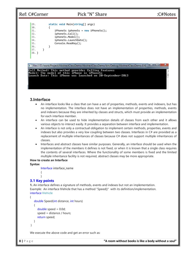Polymorphism, Abstarct Class and Interface in C# | PDF