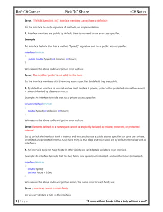 Polymorphism, Abstarct Class and Interface in C# | PDF