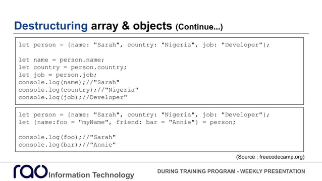Advanced JavaScript - Internship Presentation - Week6 | PPT