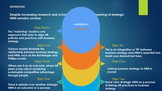 Strategic Human Resource management Integration, vertical and ...