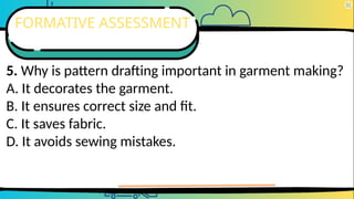 ENUMERATE SAFETY PRECAUTIONS WHEN DRAFTING A PATTERN | PPTX
