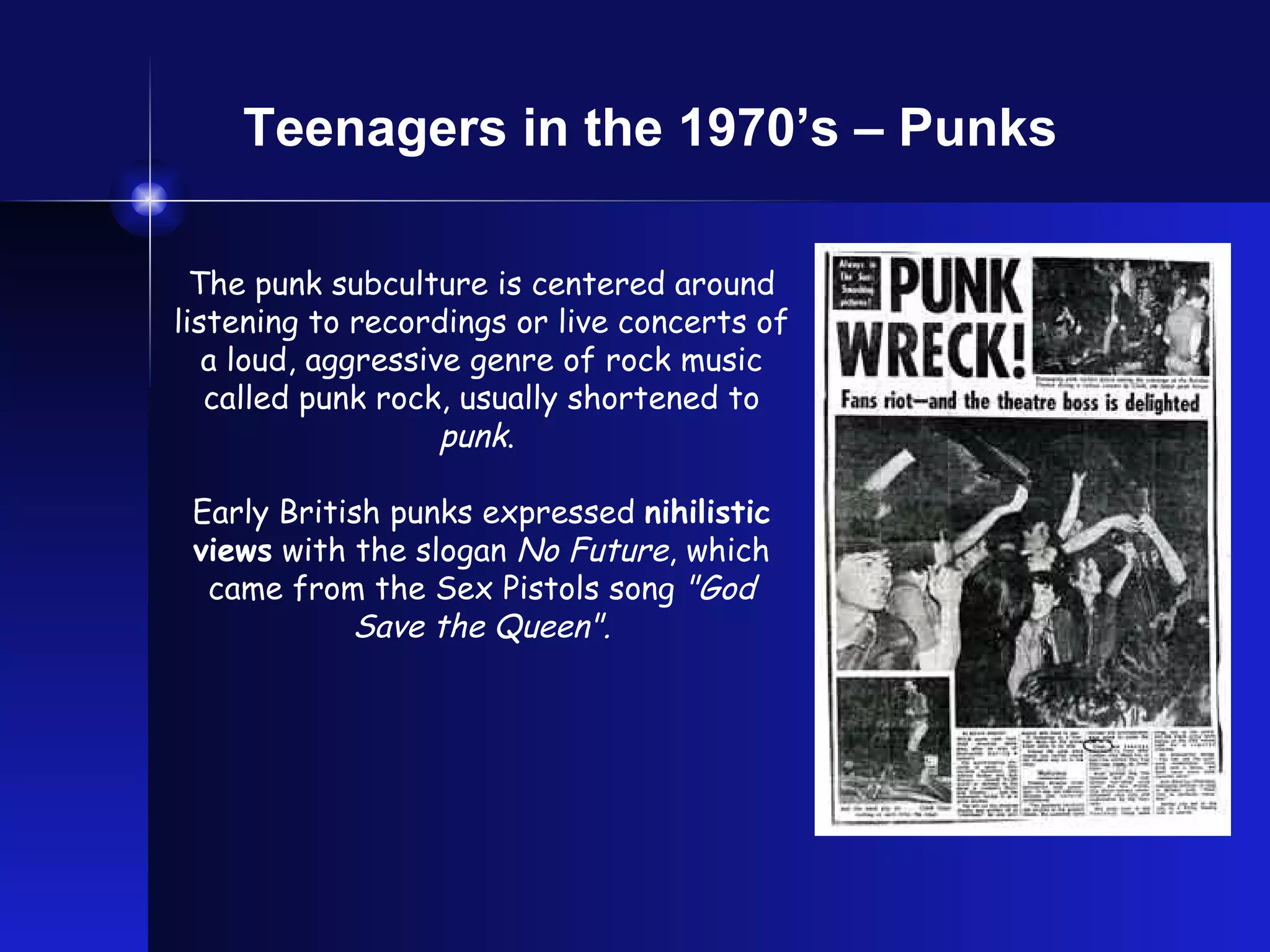 Teenagers in the 70s / 80s / 90s | PPT