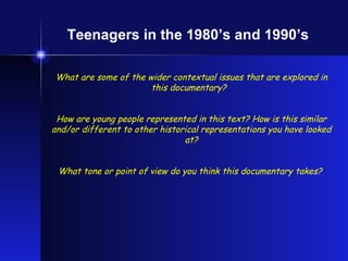 Teenagers in the 70s / 80s / 90s | PPT