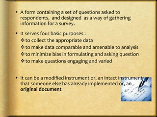 Week6 7a- developing a questionnaire | PPSX