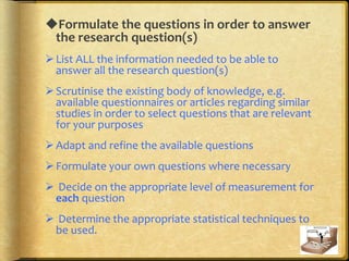Week6 7a- developing a questionnaire | PPSX