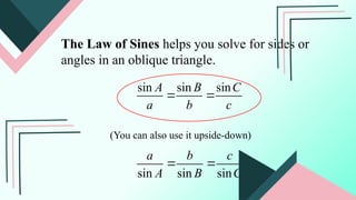 WEEK 6-9 OBLIQUE TRIANGLES, LAW OF SINE AND COSINE.pptx
