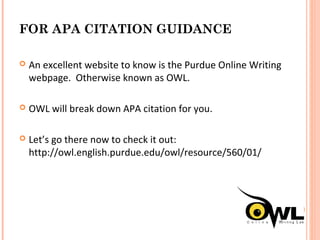 Week 6: APA Citation | PPT