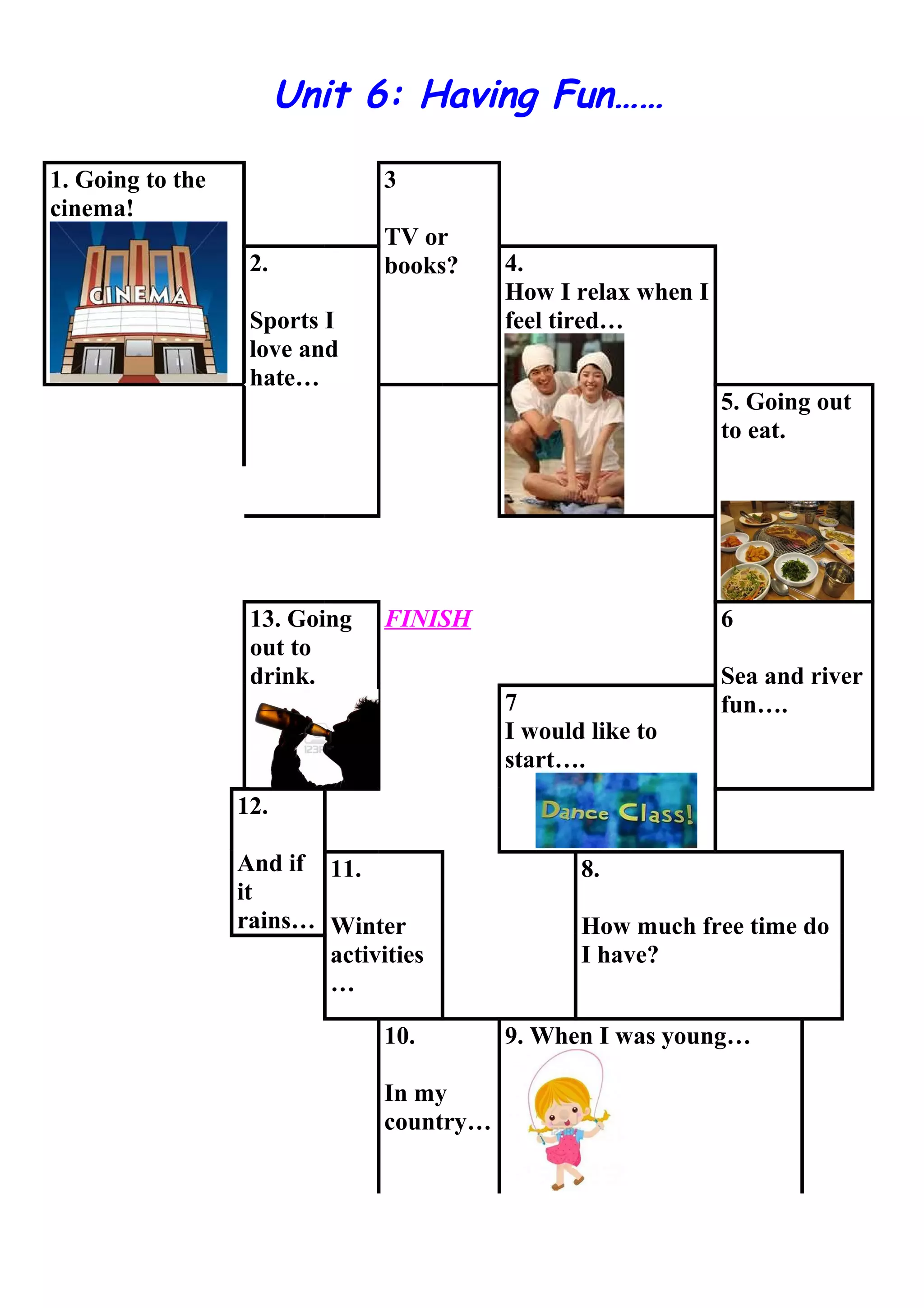 Week 6 class 1 - having fun-board game | PDF