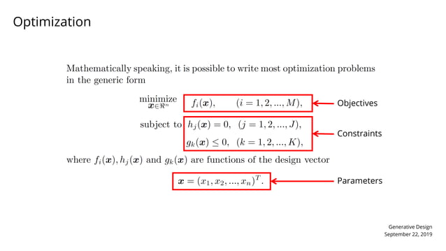 Generative Design - Week 6 - Designing with inputs, objectives, and constraints | PPT | Free ...