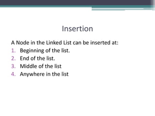Linked List - Insertion & Deletion | PPTX