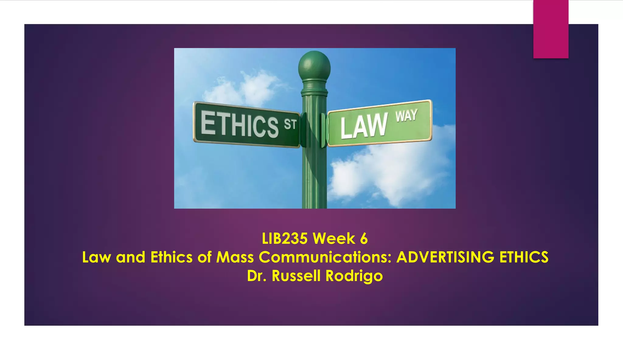 Week 6 advertising ethics | PPT