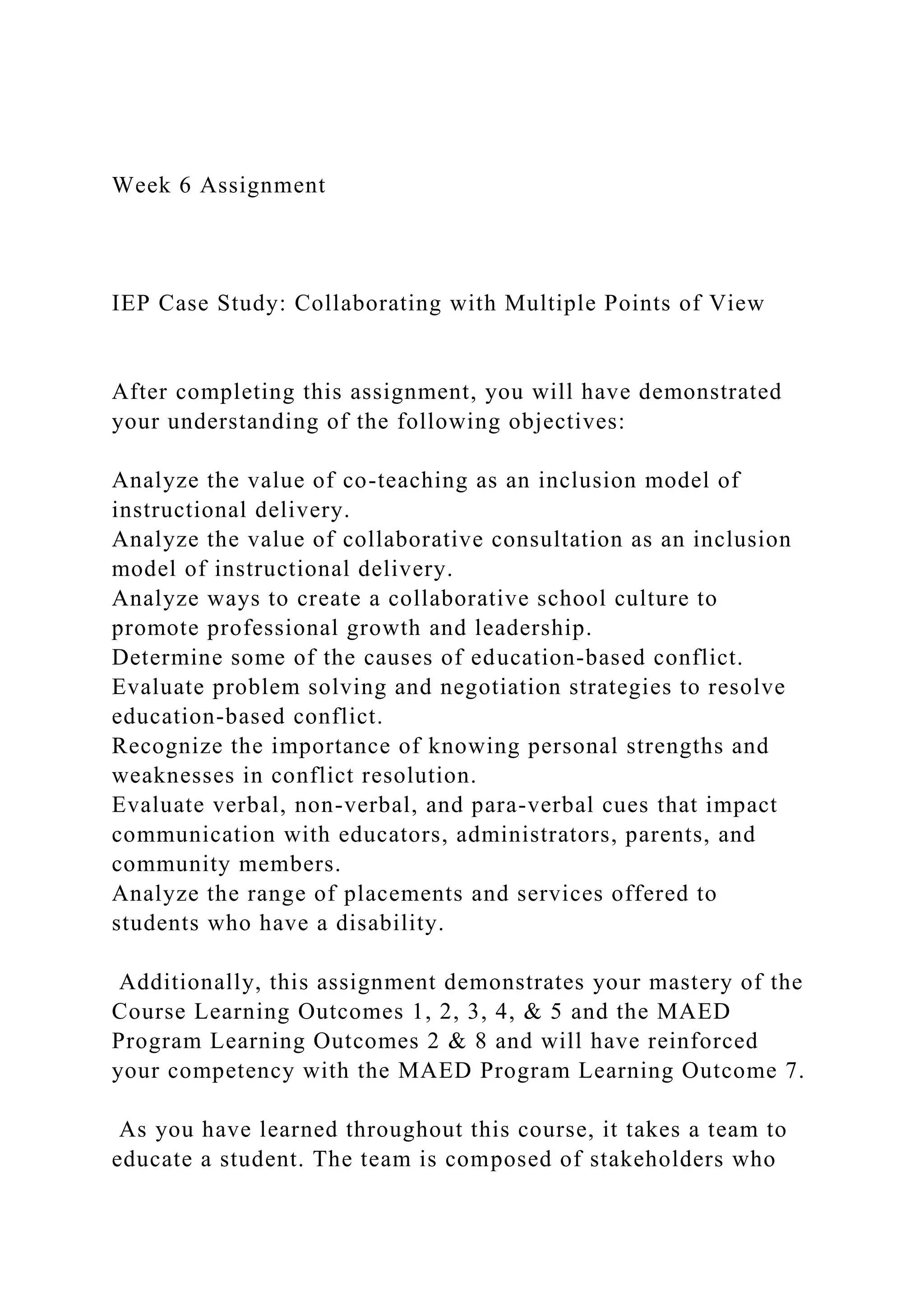 Week 6 Assignment IEP Case Study Collaborating with Multi.docx