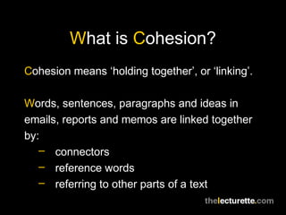 Writing Skills for College Students - Cohesion | PDF | Bars ...