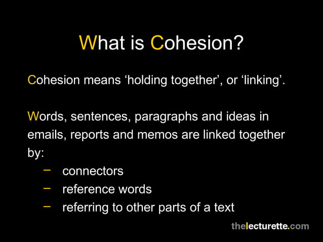 Writing Skills for College Students - Cohesion | PDF | Bars ...
