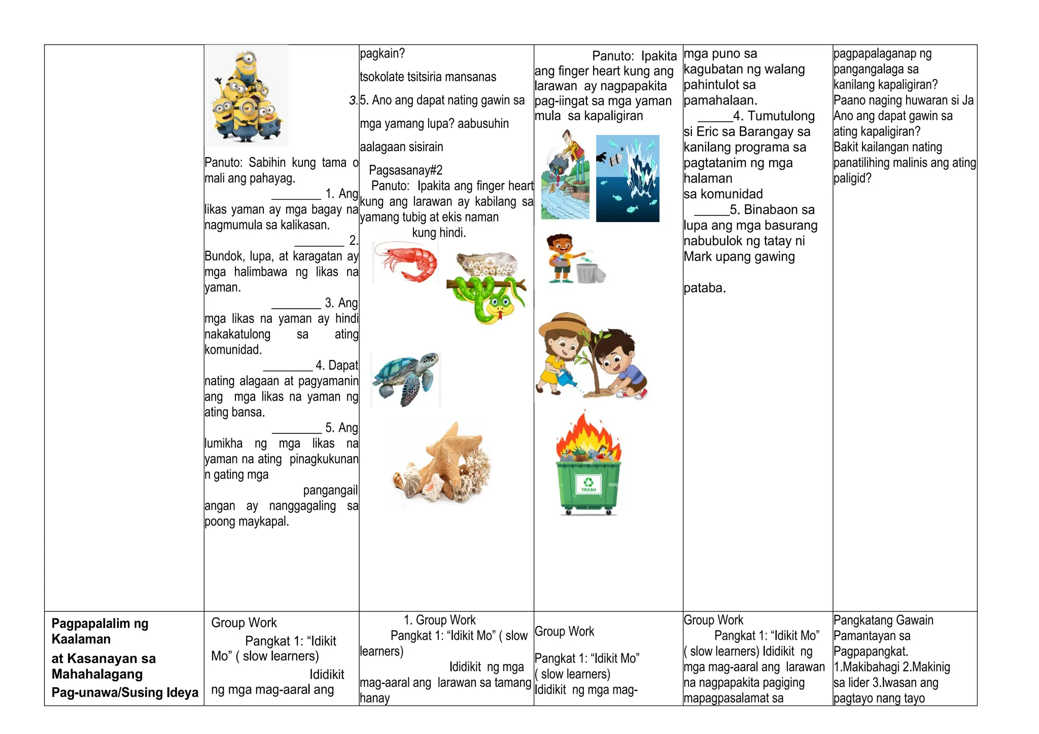 Grade 1 daily lesson log. week 6 day 1 to 5 GMRC | DOCX