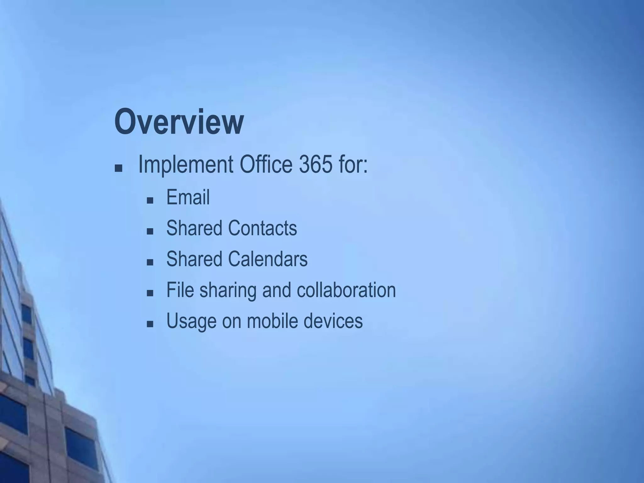 Week 6 microsoft office 365 project presentation | PPTX