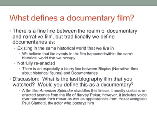 Intro to Film: Documentary | PPTX