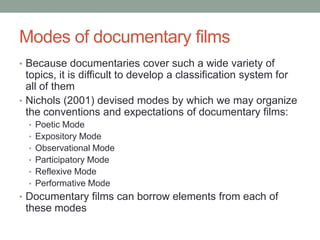 Intro to Film: Documentary | PPTX