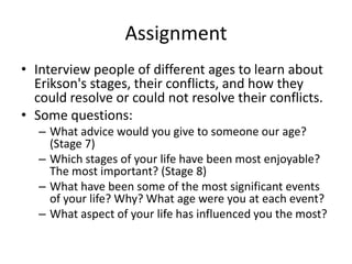 Week 6: Psychosocial Development (Erik Erikson) | PPTX