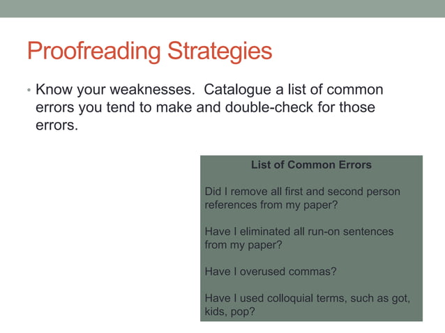 Proofreading Strategies | PPTX