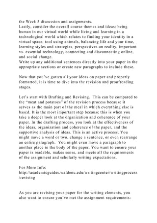 Week 6 Reflection Final Draft Revision Guidelines Still as .docx