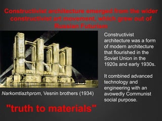 Week 6 revolution and rebuilding constructivism, de stijl and the ...