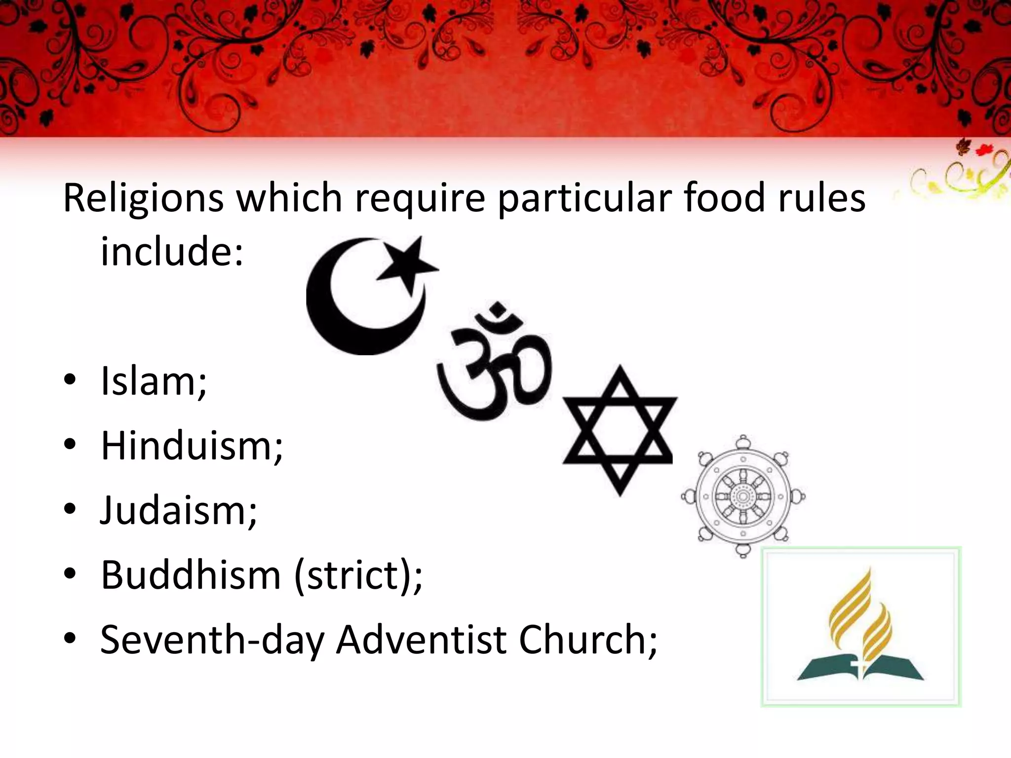 XNB151 Week 6 Role of religion and faith in food choices | PPTX
