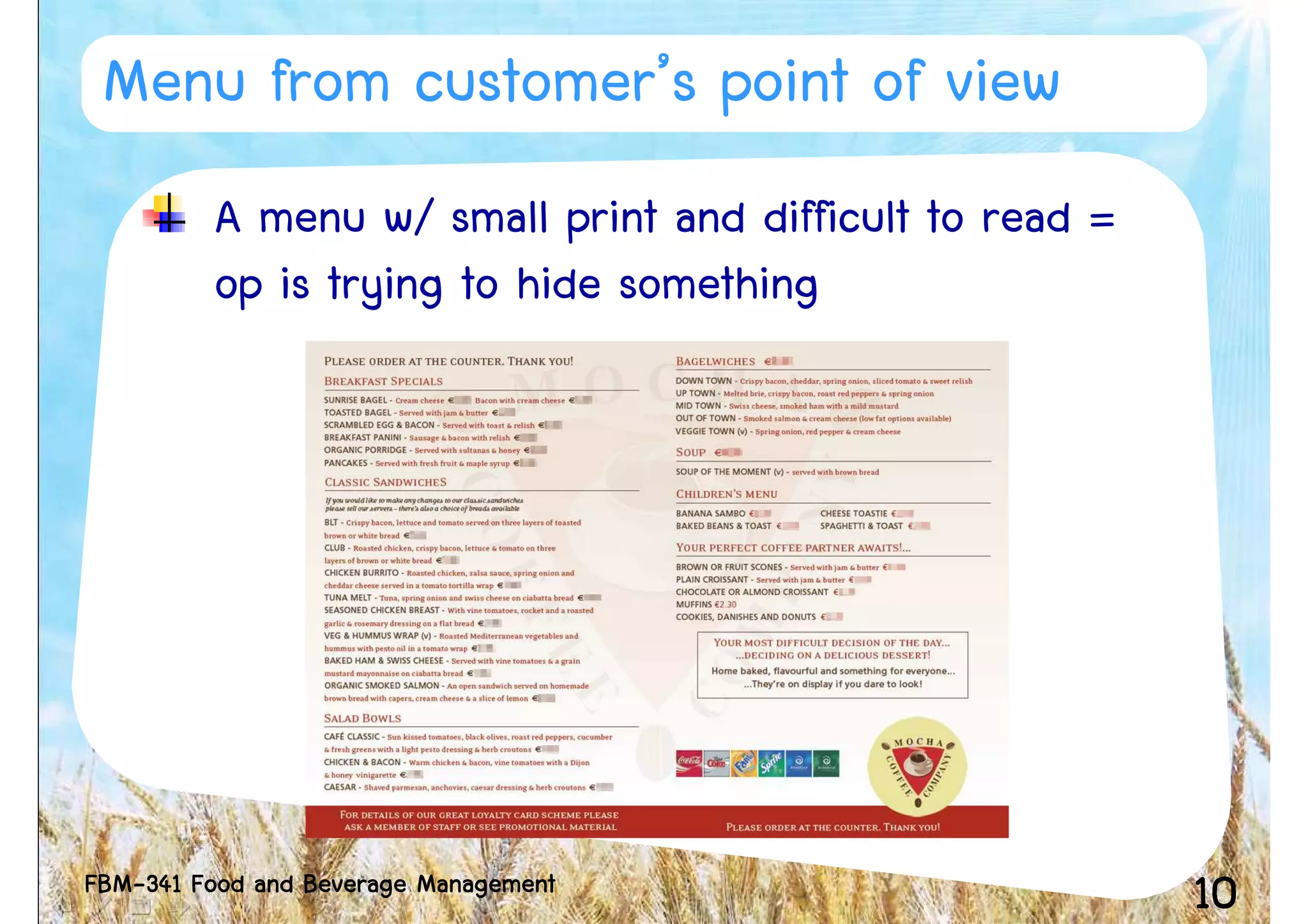Week 6 The Menu And Menu Planning 3 2552 | PDF