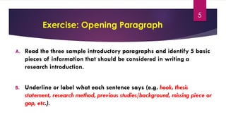 Week 7 writing the introduction and background | PDF