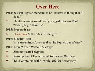 U.S. History Since Reconstruction ~ Great War | PPT | Free Download