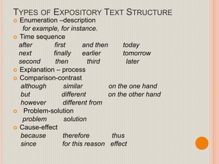 Text Structures and Teaching Procedures | PPTX | Educational Assessment | Education