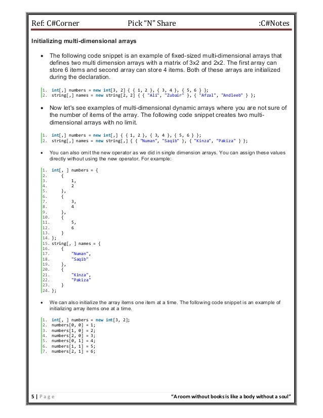 Array and Collections in c#