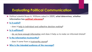 Week 7.2 political communication | PDF