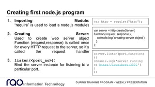 Fundamental of Node.JS - Internship Presentation - Week7 | PPT