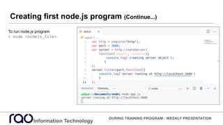 Fundamental of Node.JS - Internship Presentation - Week7 | PPT