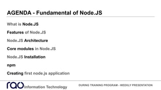 Fundamental of Node.JS - Internship Presentation - Week7 | PPT