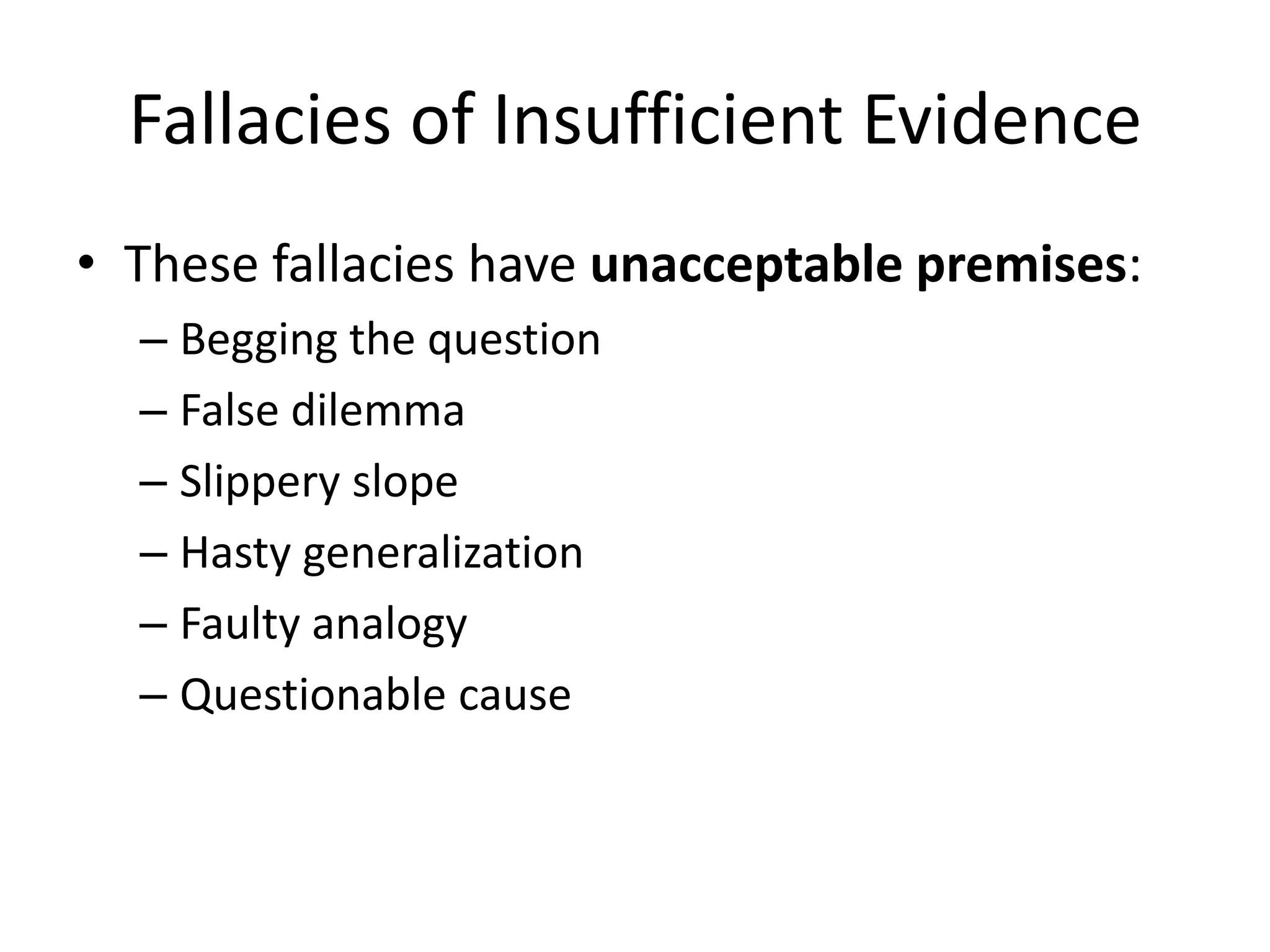 Week 7 faulty reasoning - teacher version | PPTX