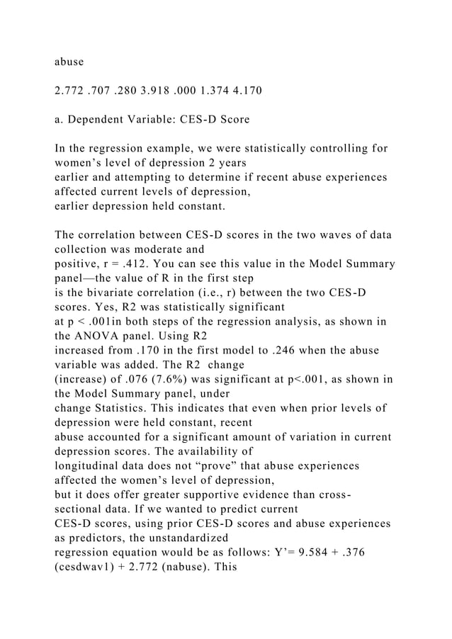 Week 7 - Linear Regression Exercises SPSS Output Simple.docx