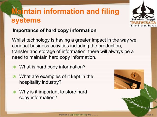Week 7 maintain a-paper-based_filing_&_retrieval_syst_pptx | PPTX ...