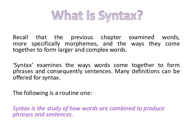 Syntax