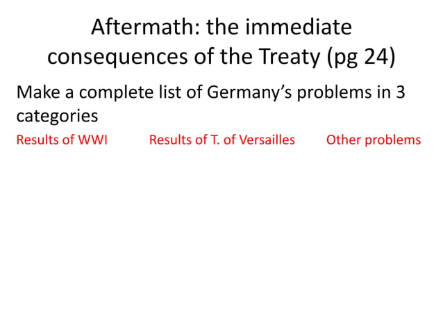 Week 7 - The Effects of the Treaty of Versailles | PPTX