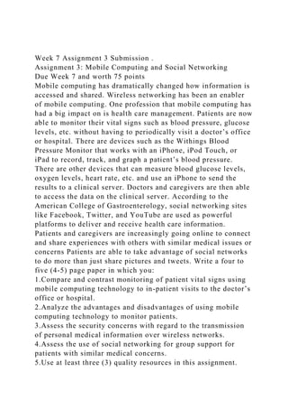Week 7 Assignment 3 Submission .Assignment 3 Mobile Computing a.docx | Homework and Study ...