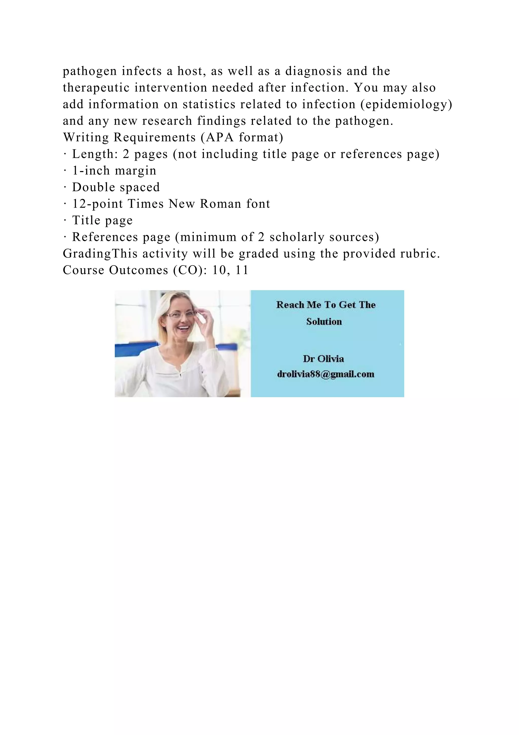 Week 7 Assignment Pick your PathogenSubmit Assignment· Due Sat.docx