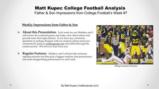 Matt Kupec College Football Analysis Week #7 | PDF