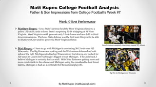 Matt Kupec College Football Analysis Week #7 | PDF