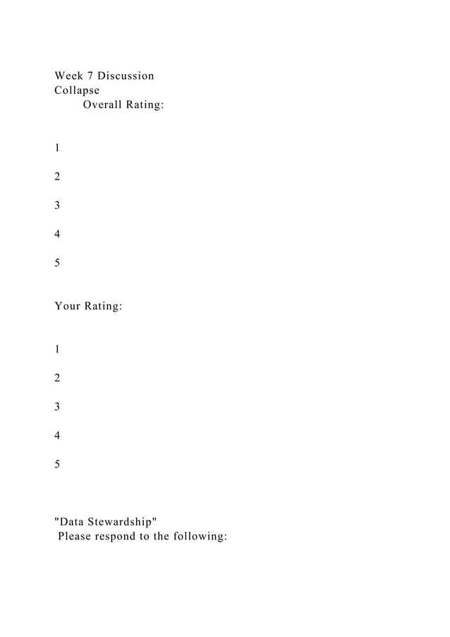 Week 7 Discussion Collapse Overall Rating 1.docx