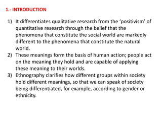 ETHNOGRAPHY III: Theory & Reflexive Ethnography | PPTX