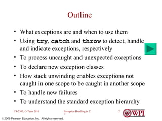 Exception and Error Handling in C++ - A detailed Presentation | PPT