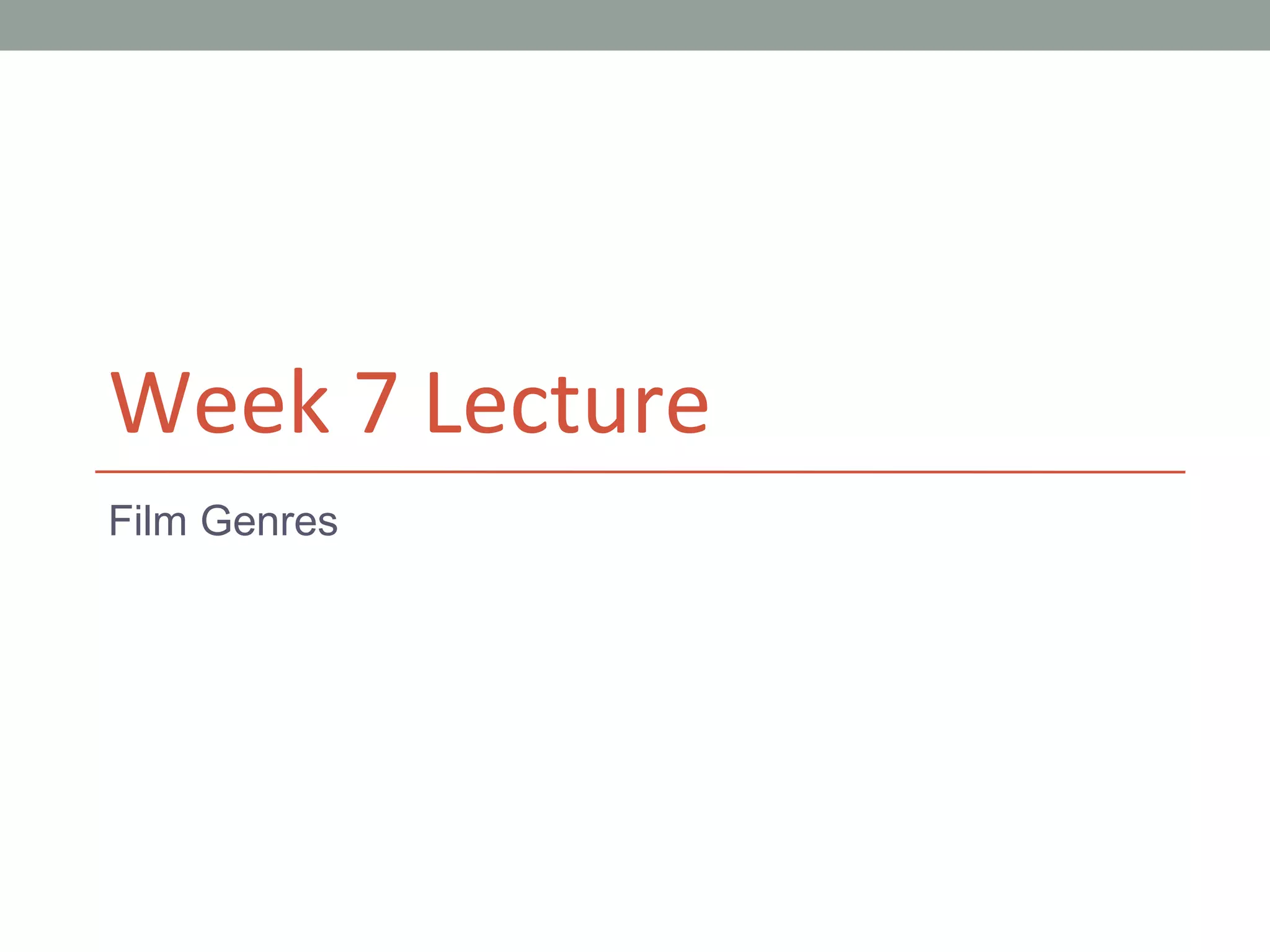 Intro to Film: Genres | PPT