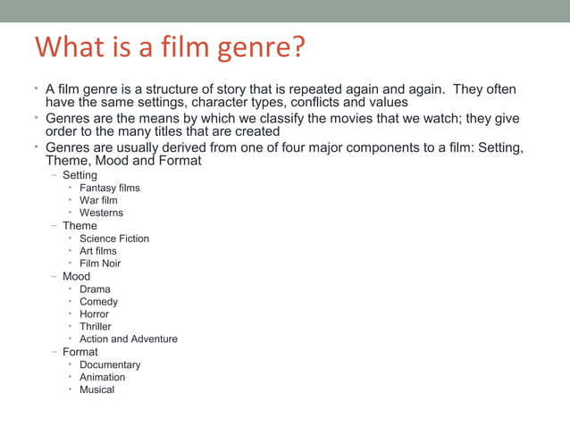 Intro to Film: Genres | PPT
